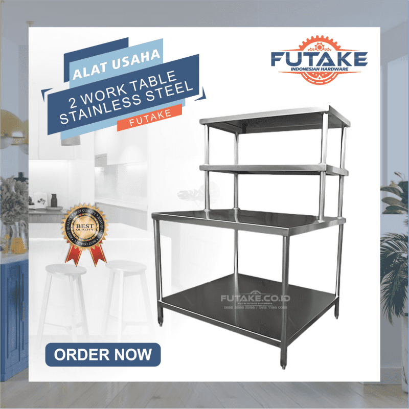 2 Work Table Stainless Steel | Meja Dapur Tingkat 2 - Pusat Spesialis ...