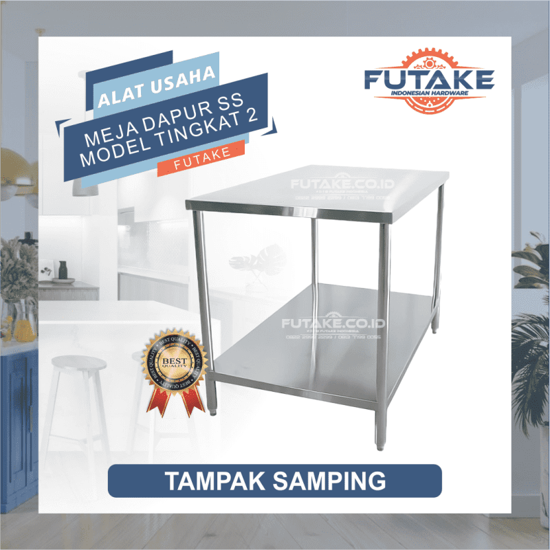 Meja Dapur Stainless Steel Model Tingkat 2 | Meja Serbaguna Untuk ...